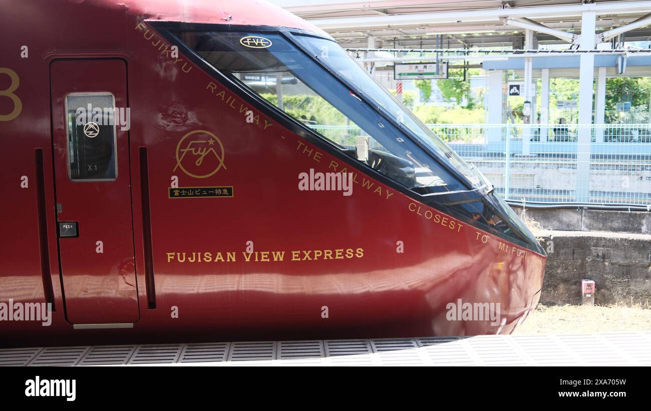 Otsuki, Japan - 14 May 2024:fujisan view express arrival in Otsuki ...