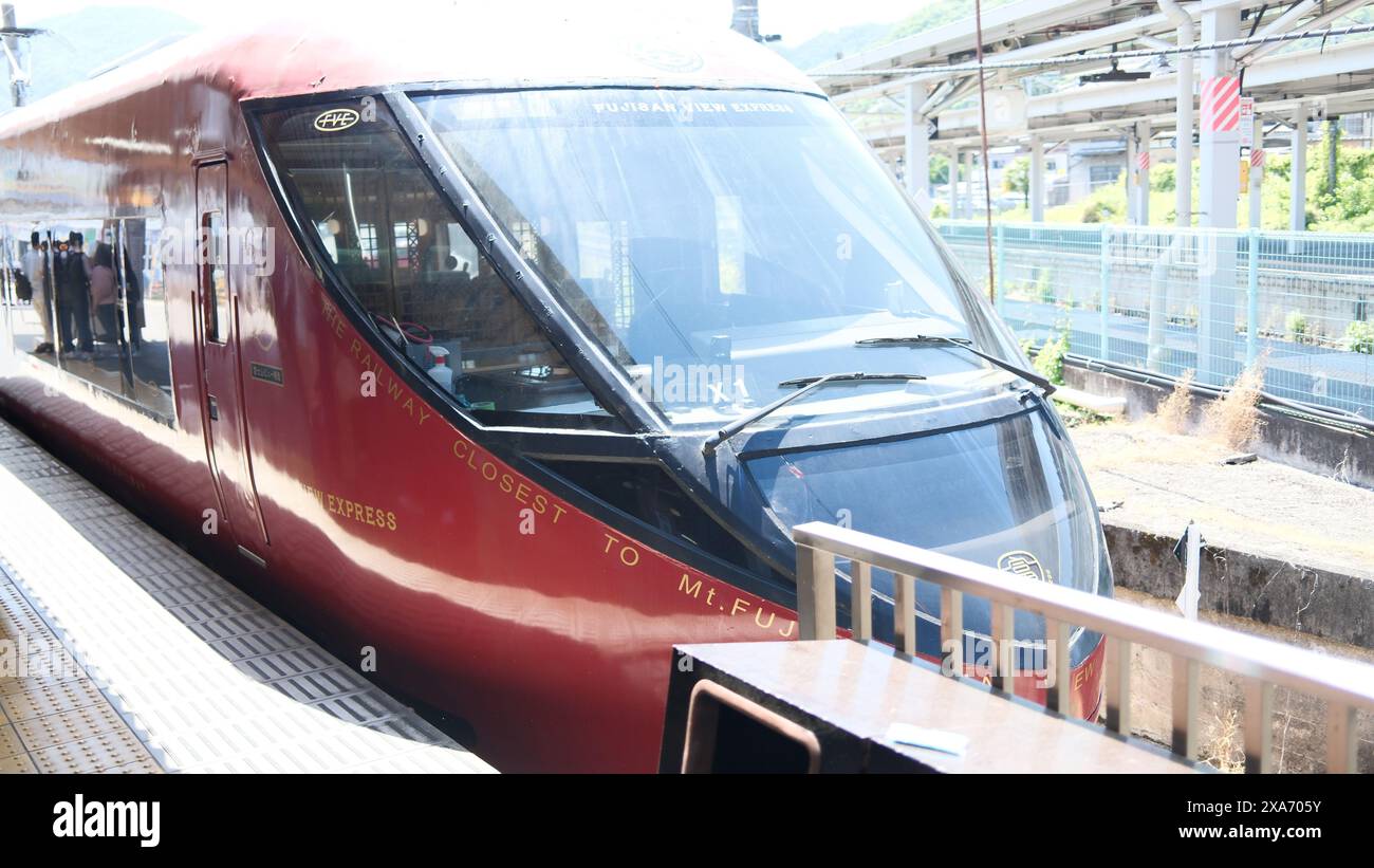 Otsuki, Japan - 14 May 2024:fujisan view express arrival in Otsuki ...
