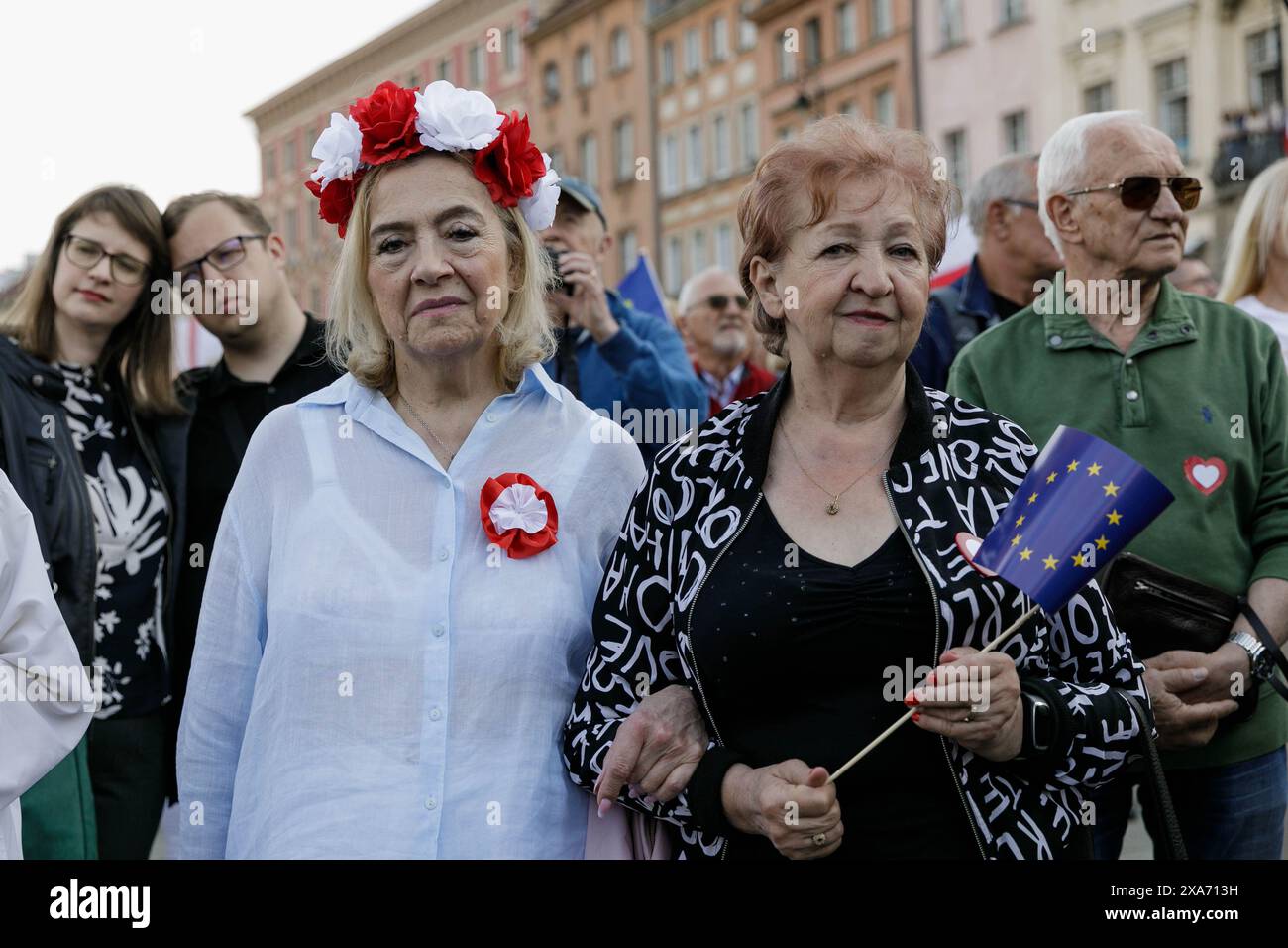 People listen to Donald Tusk's speech during the rally, organized by ...