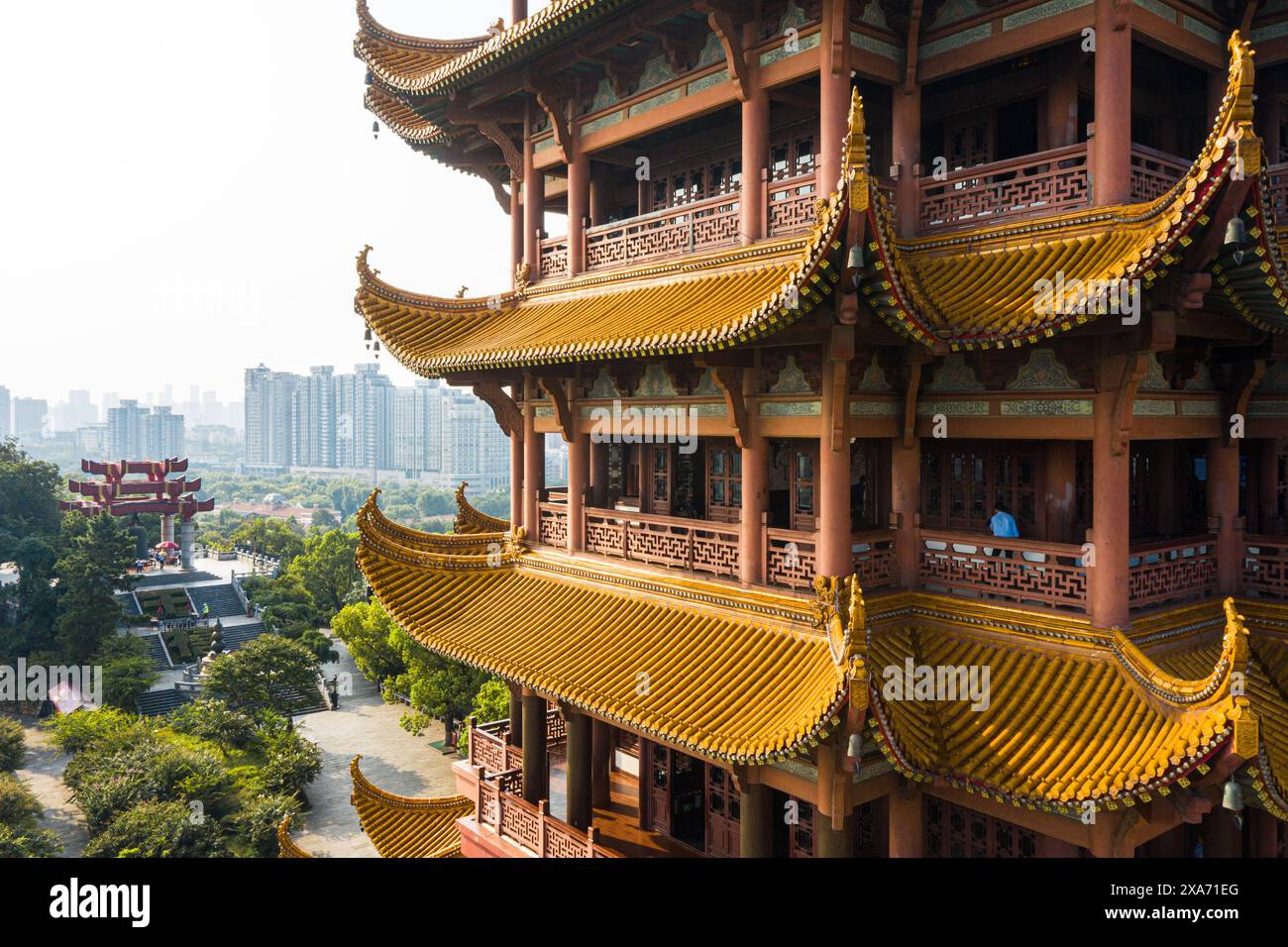 A Close up of the Yellow Crane Tower in Wuhan. This is the most famous ...