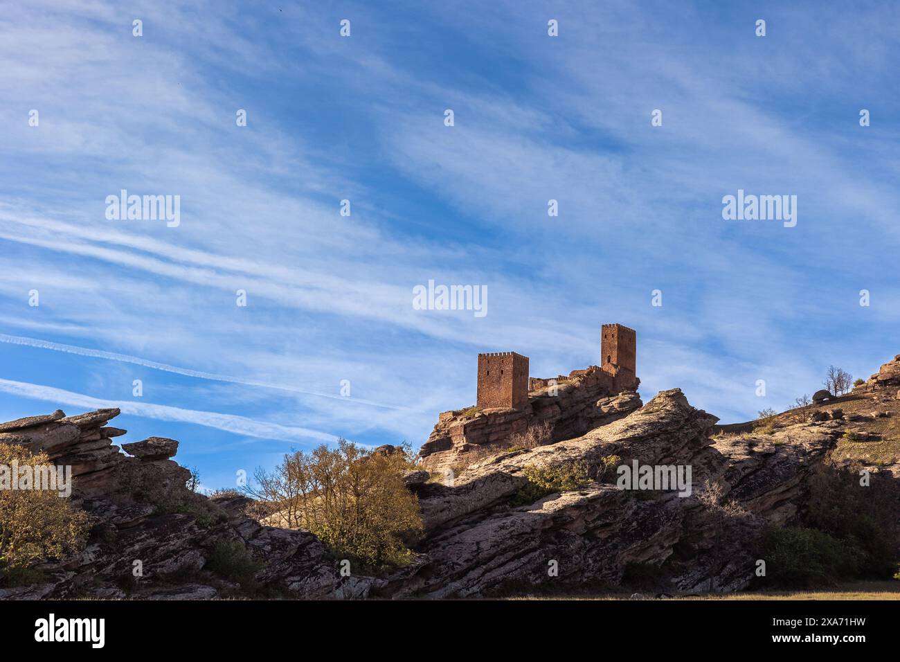 Castillo de Zafra in Guadlajara, Spain, Medieval castle in the rock ...
