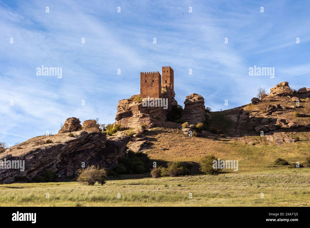 Castillo de Zafra in Guadlajara, Spain, Medieval castle in the rock ...