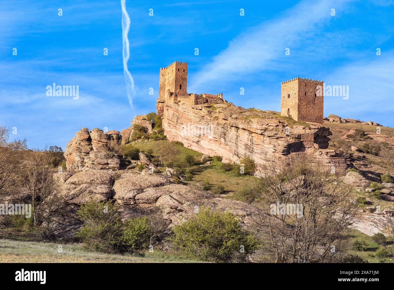Castillo de Zafra in Guadlajara, Spain, Medieval castle in the rock ...
