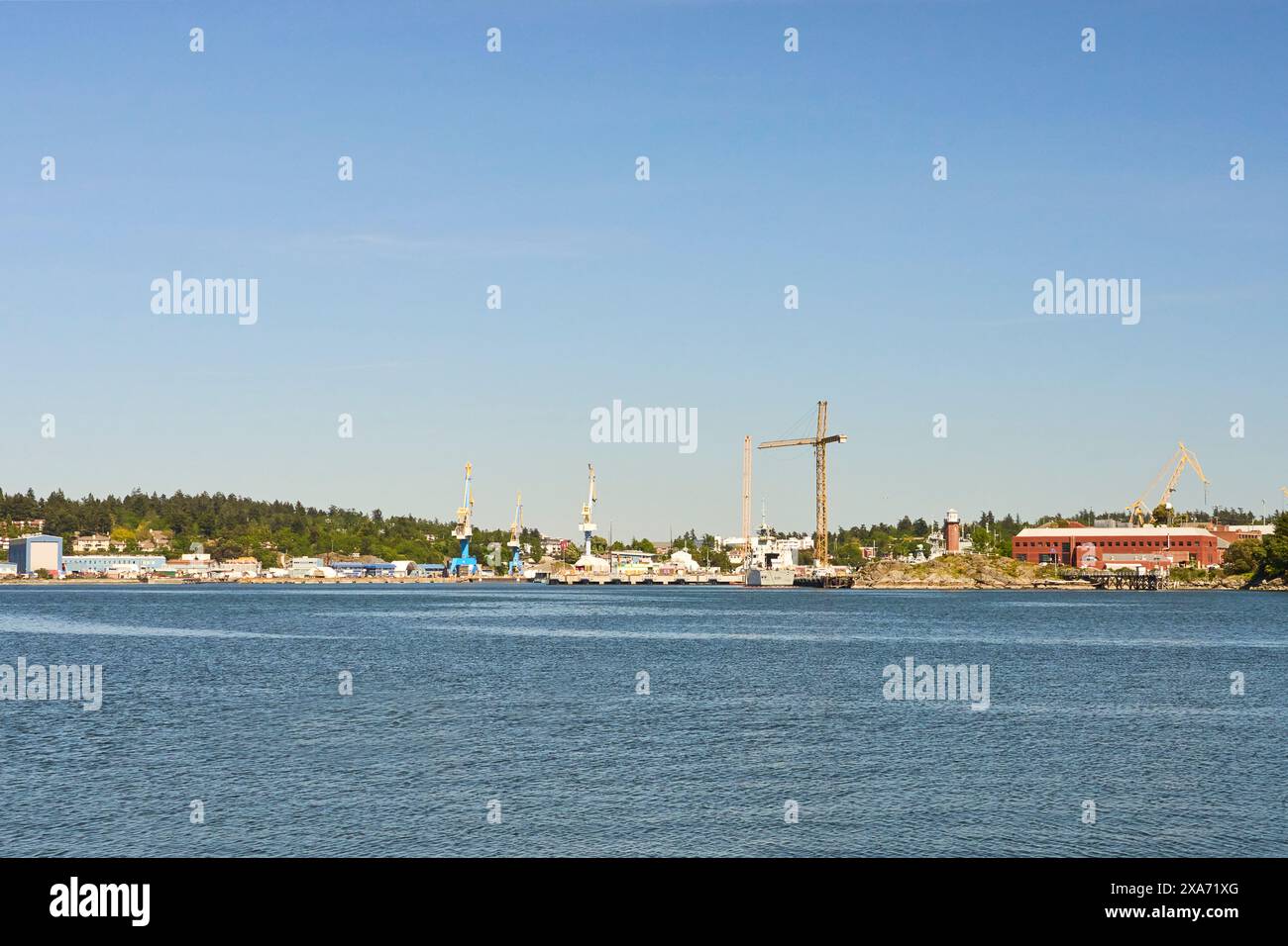 Esquimalt Military Base as seen from Fort Rodd Hill National Historic ...