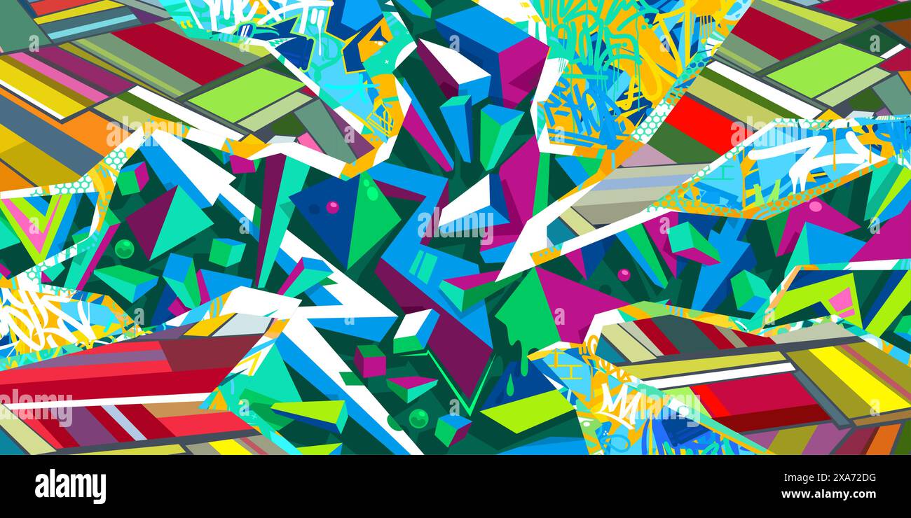 Cool Trendy Abstract Urban Street Art Graffiti Style Vector Collage ...