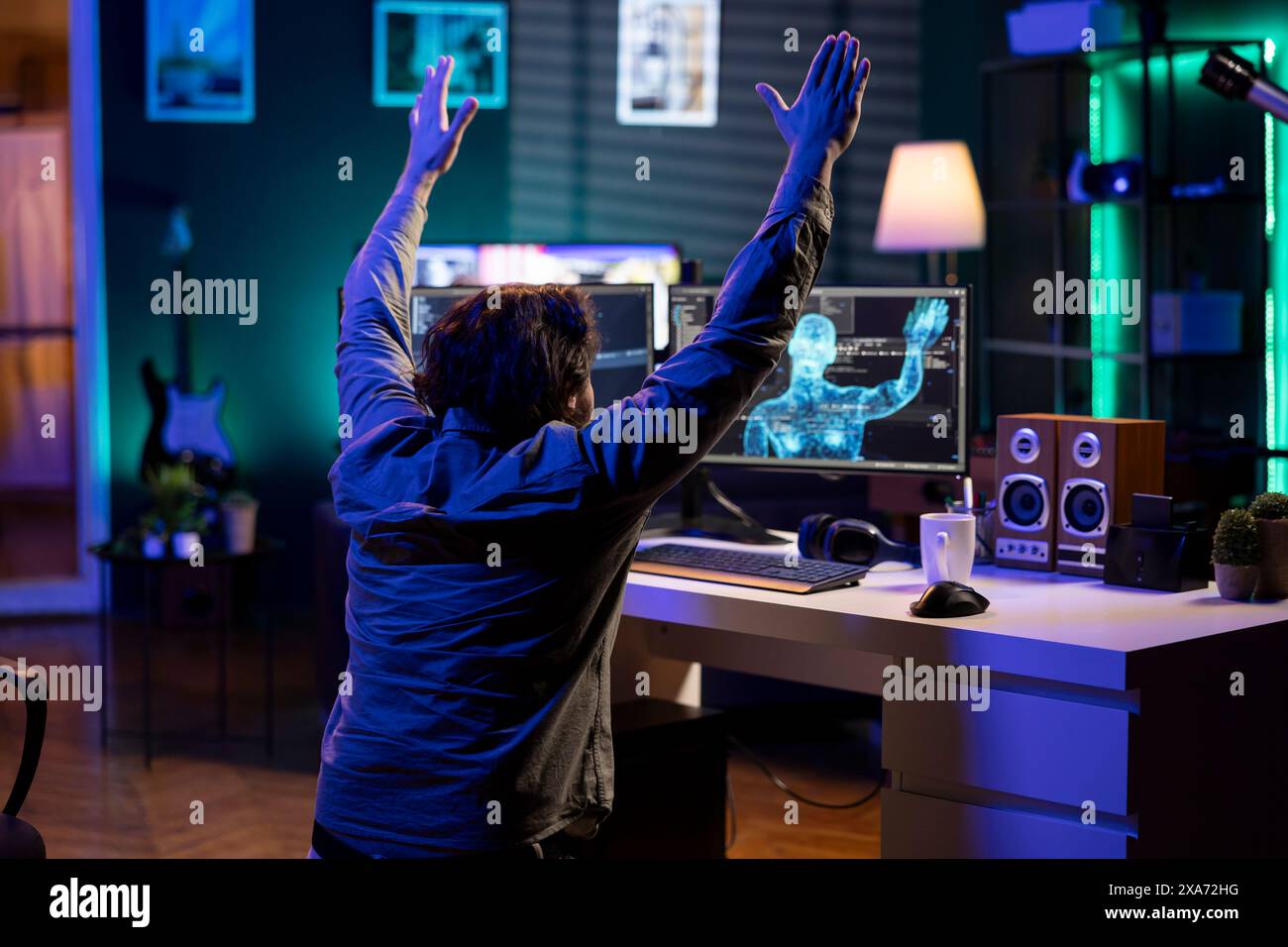 Deviant AI superintelligence enslaving programmer, forcing him to bow ...