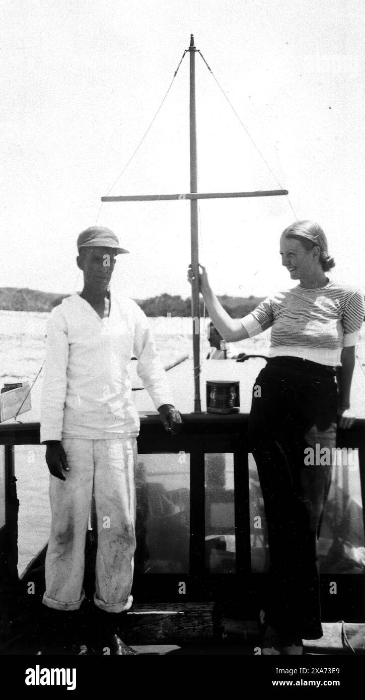 Carlos Gutierrez and Jane Mason (Mrs. George Grant Mason) aboard Joe ...