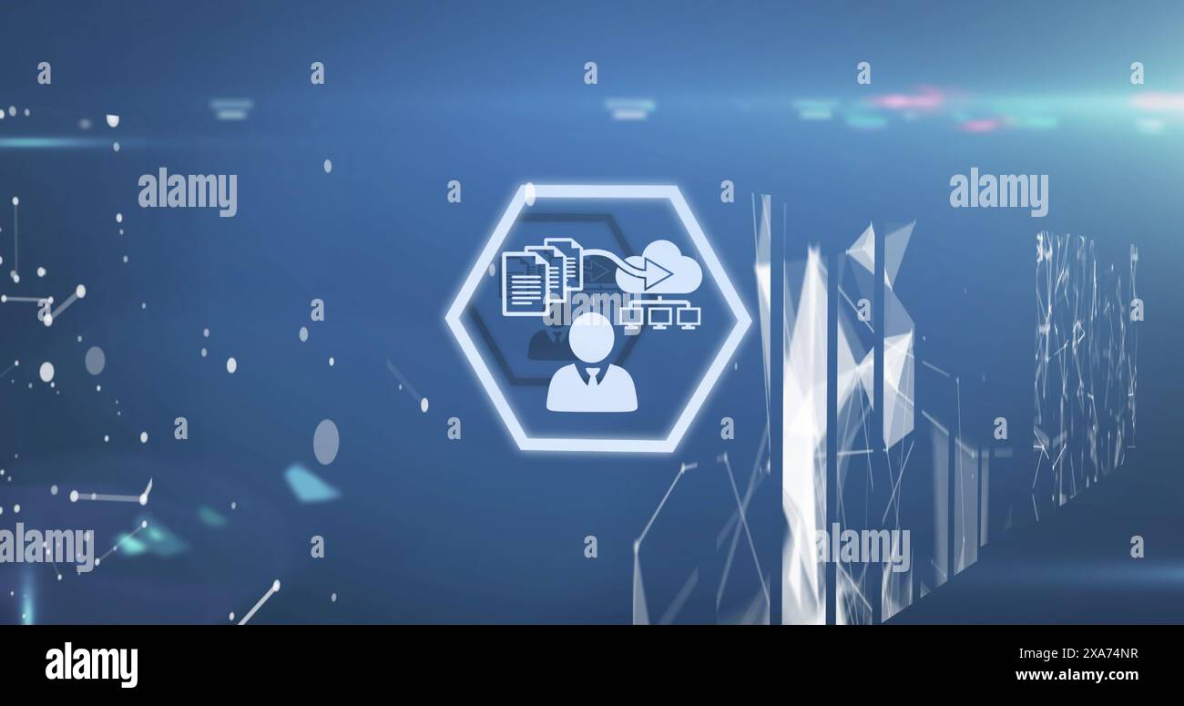 Network connections over multiple screens hi-res stock photography and ...