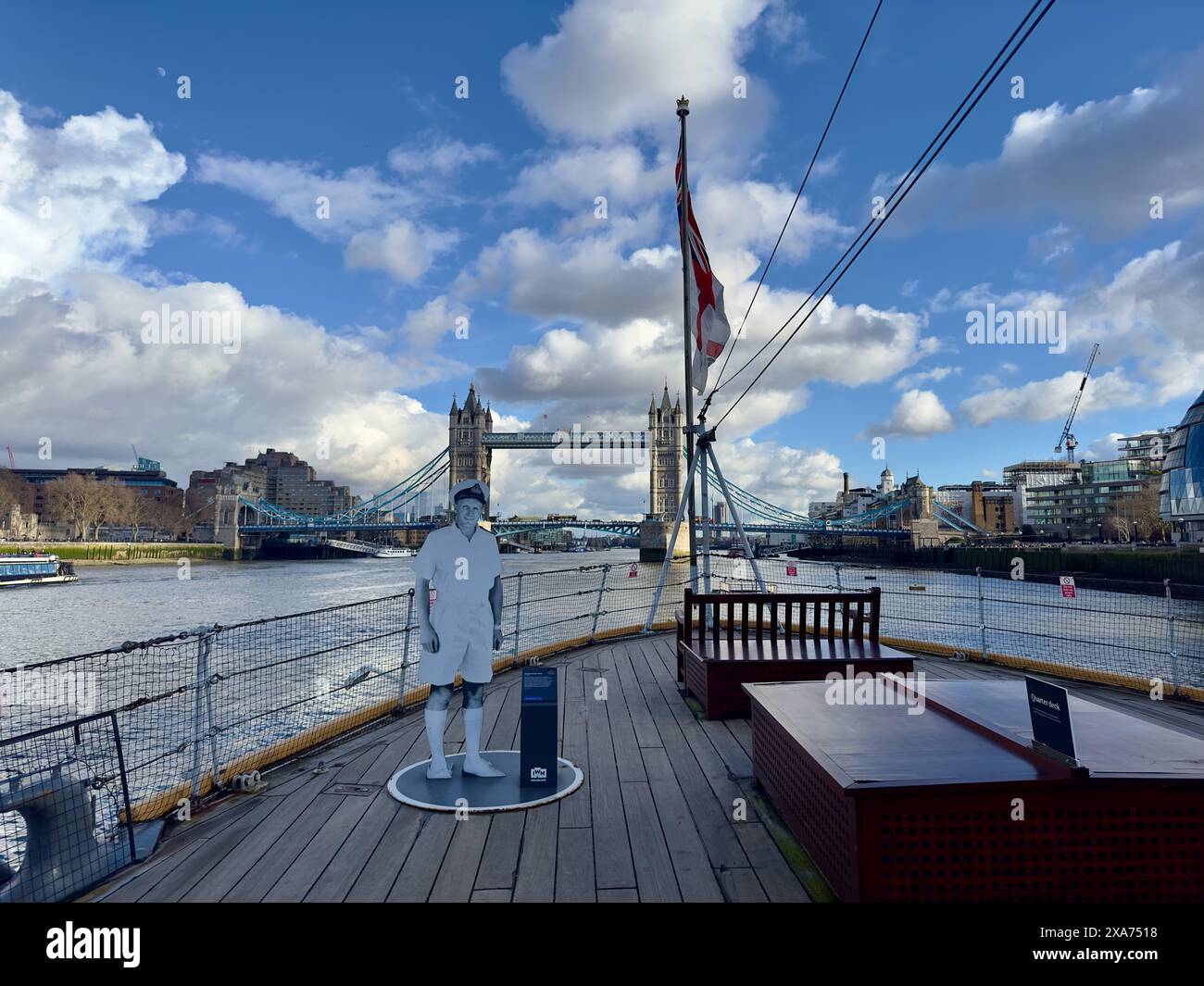 Statue on deck of ship near water body Stock Photo - Alamy