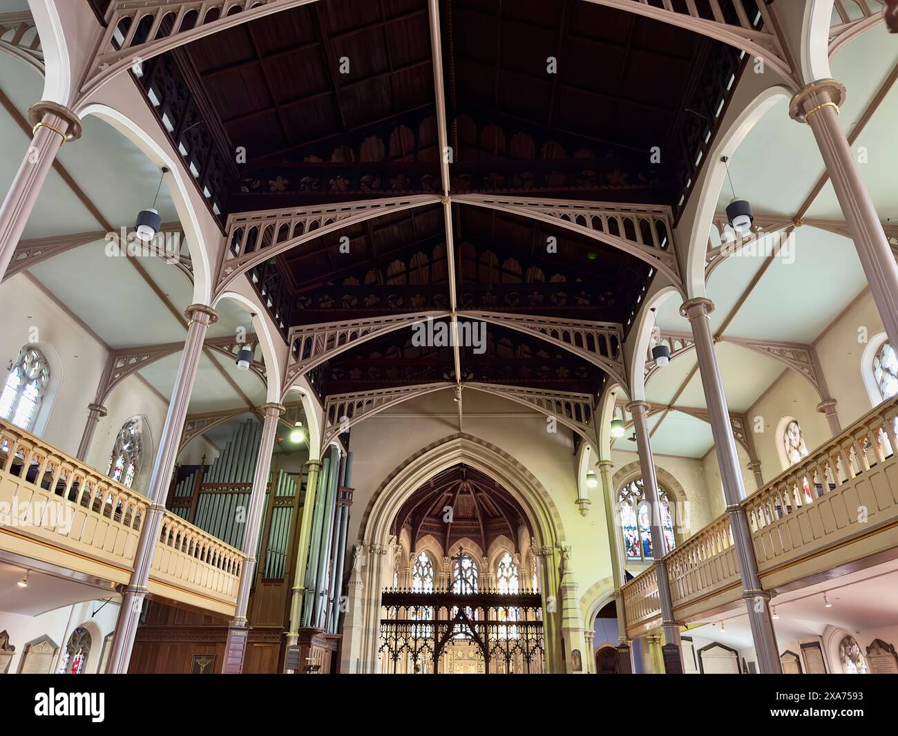 Spacious interior of a large building, featuring a grand hall Stock ...