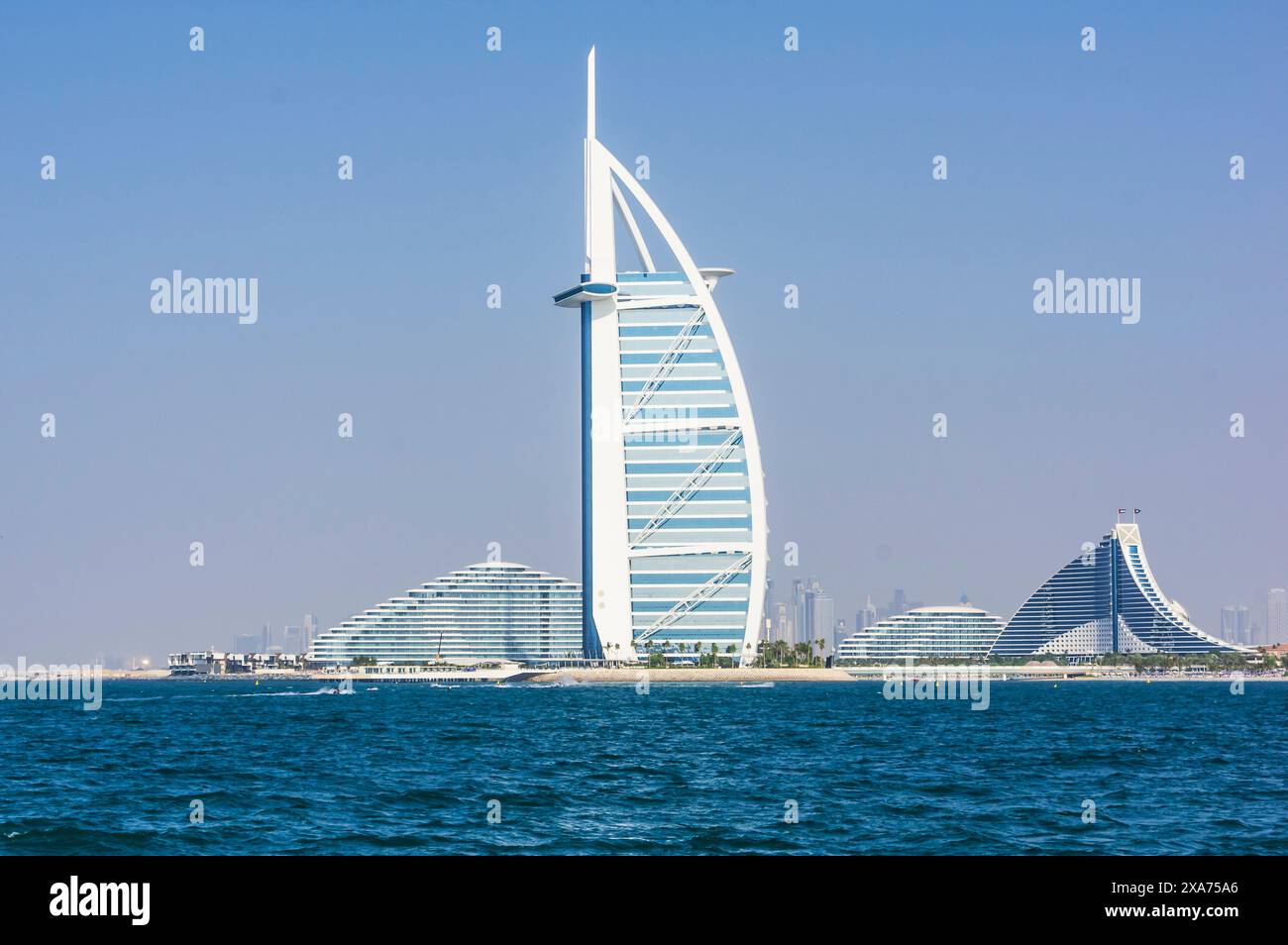Views of Dubai, here the Burj Al Arab Hotel taken from the sea side ...