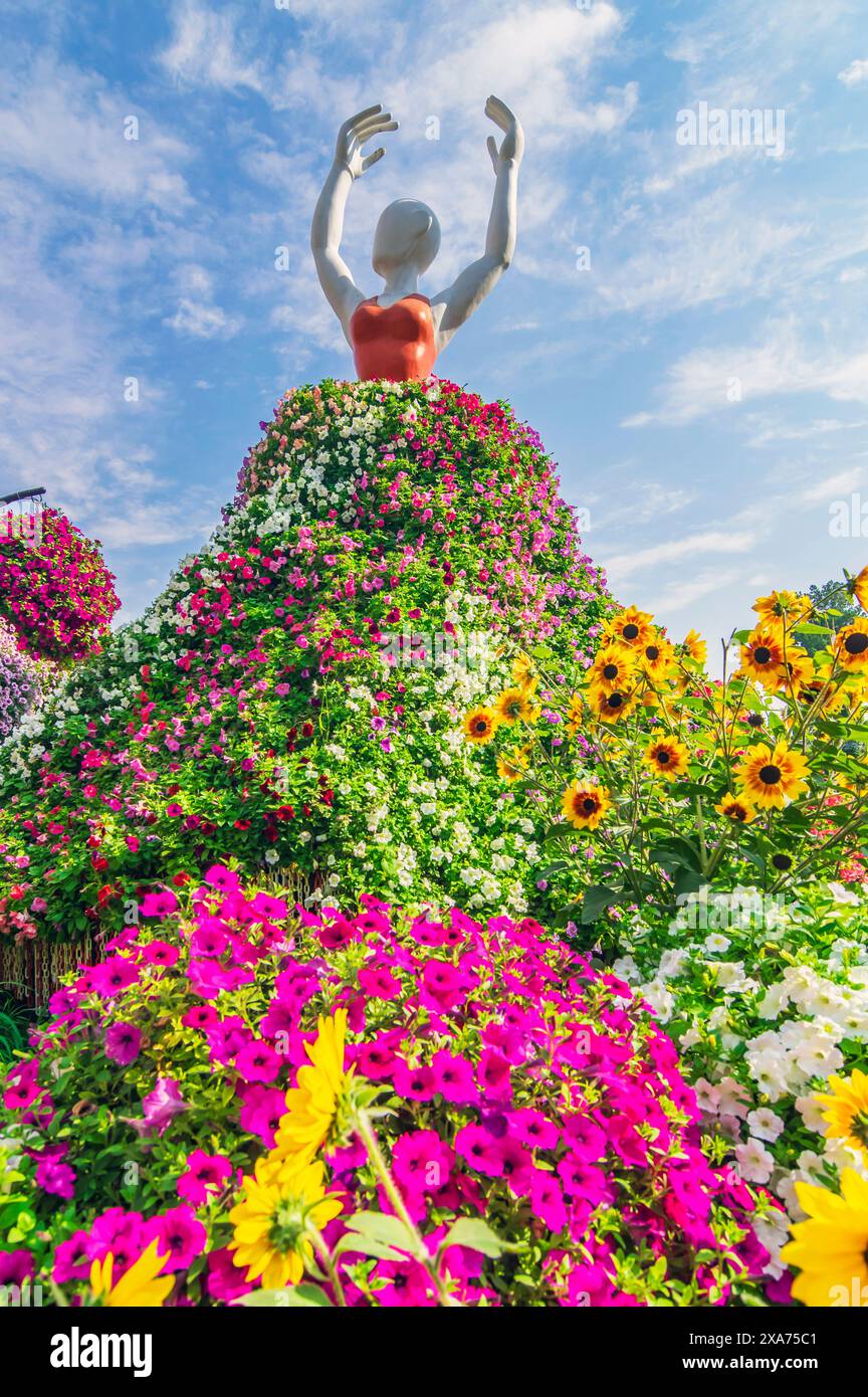 The Dubai Miracle Garden, colorful flower park, United Arab Emirates ...
