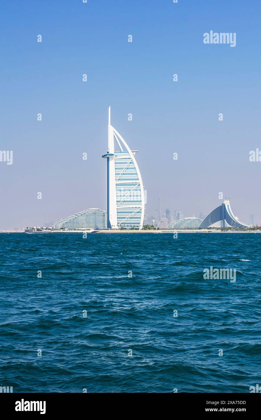 Views of Dubai, here the Burj Al Arab Hotel taken from the sea side ...