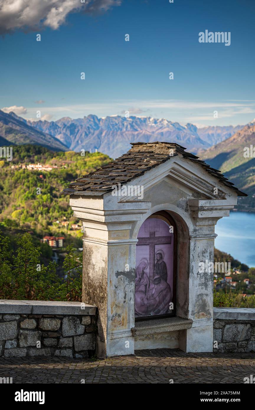 View from the pilgrimage site of the Madonna del Sasso on Isola San ...