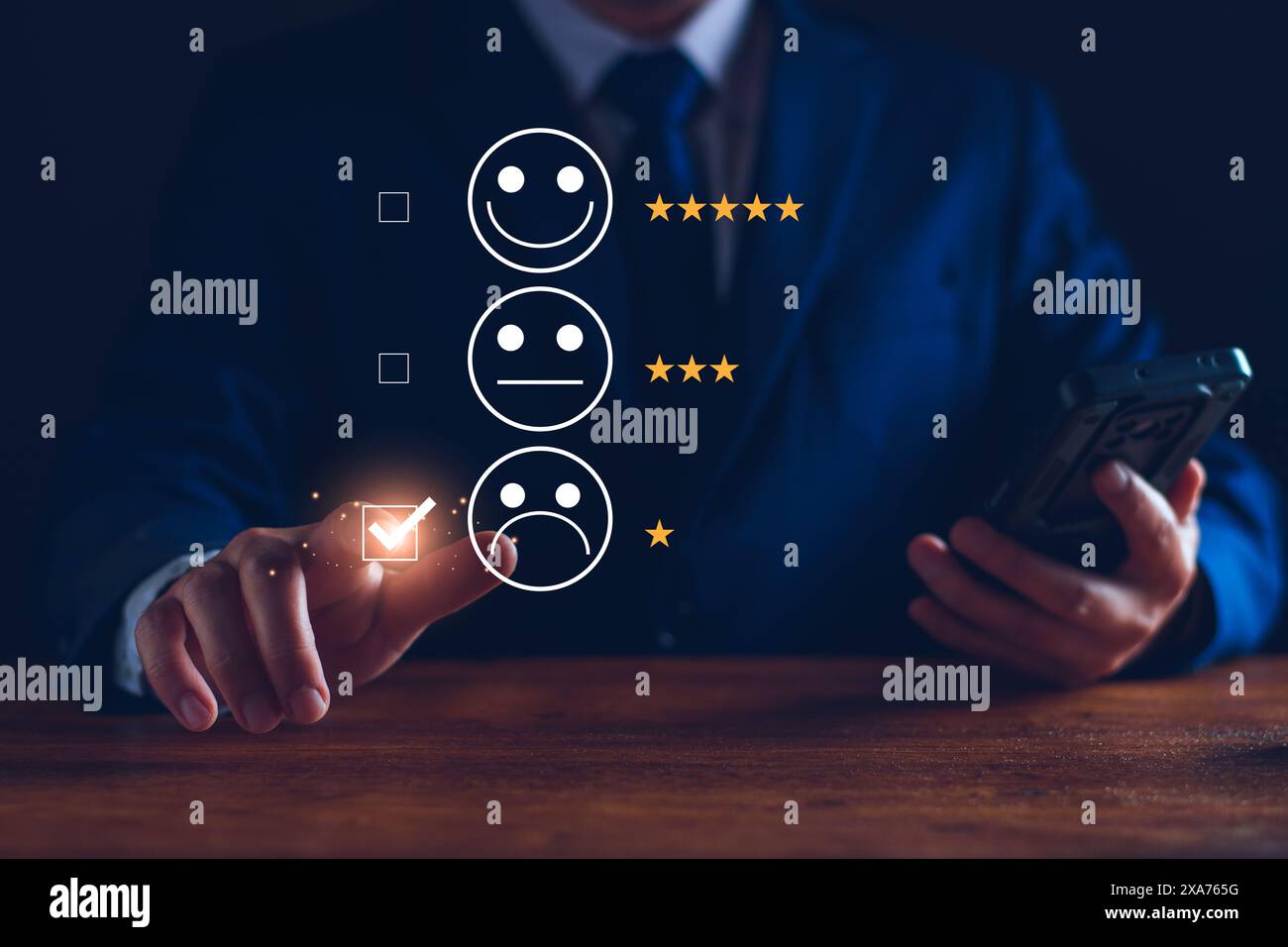 Bad service concept. Customer rating low satisfaction, unhappy customer ...