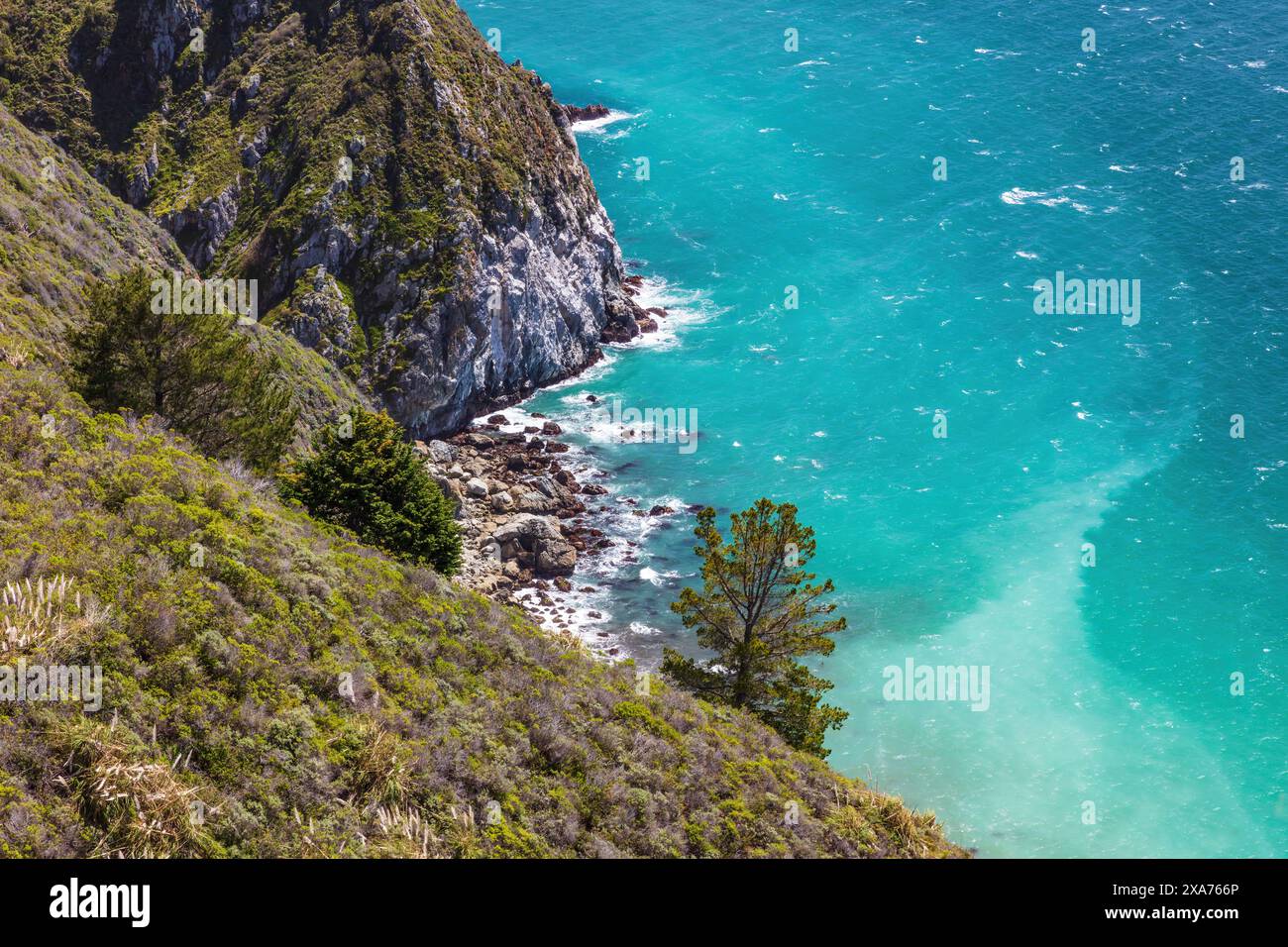 Coastline along Pacific Coast Highway, south of Monterey, California ...