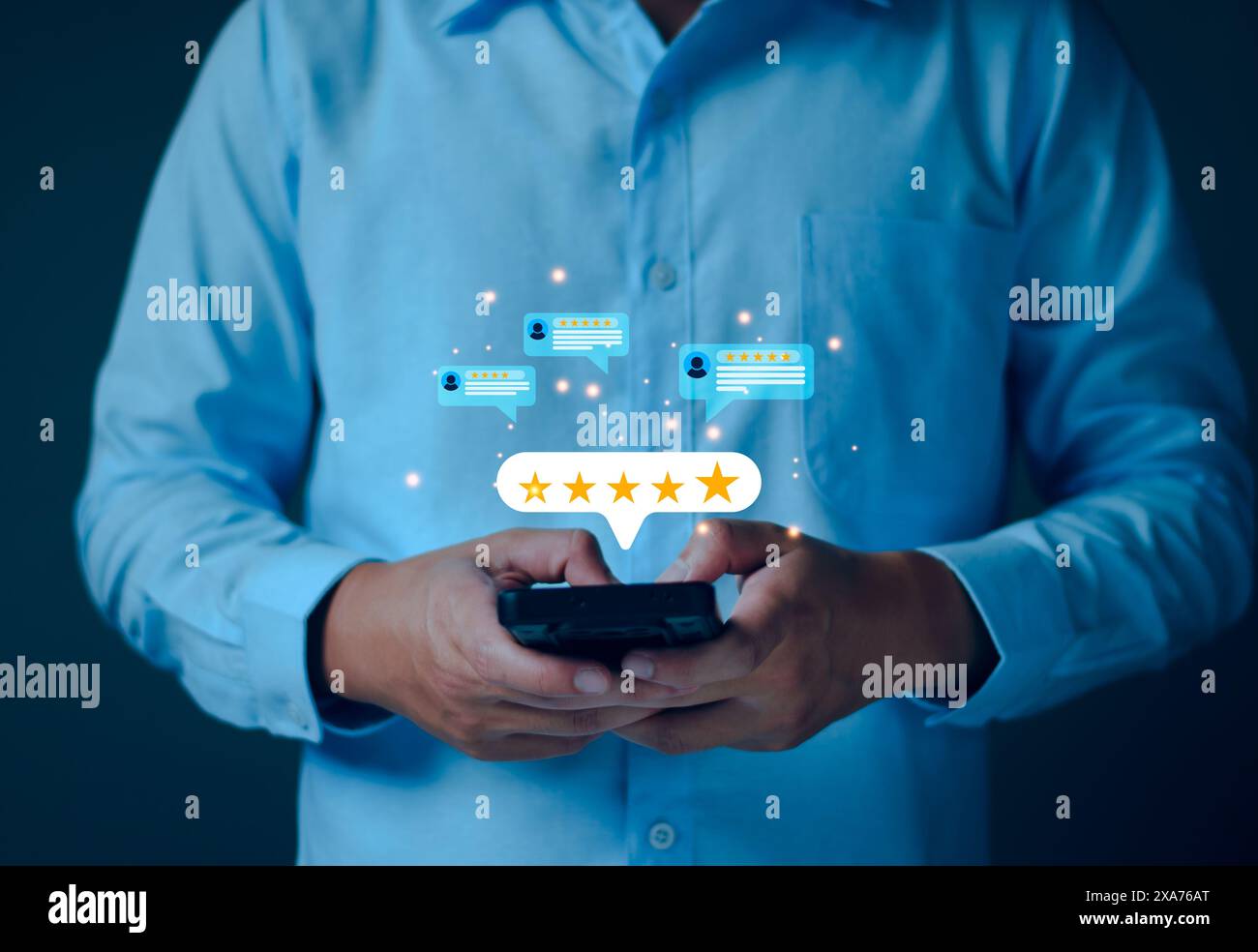 Customer service and Satisfaction ,business man giving Feedback ...