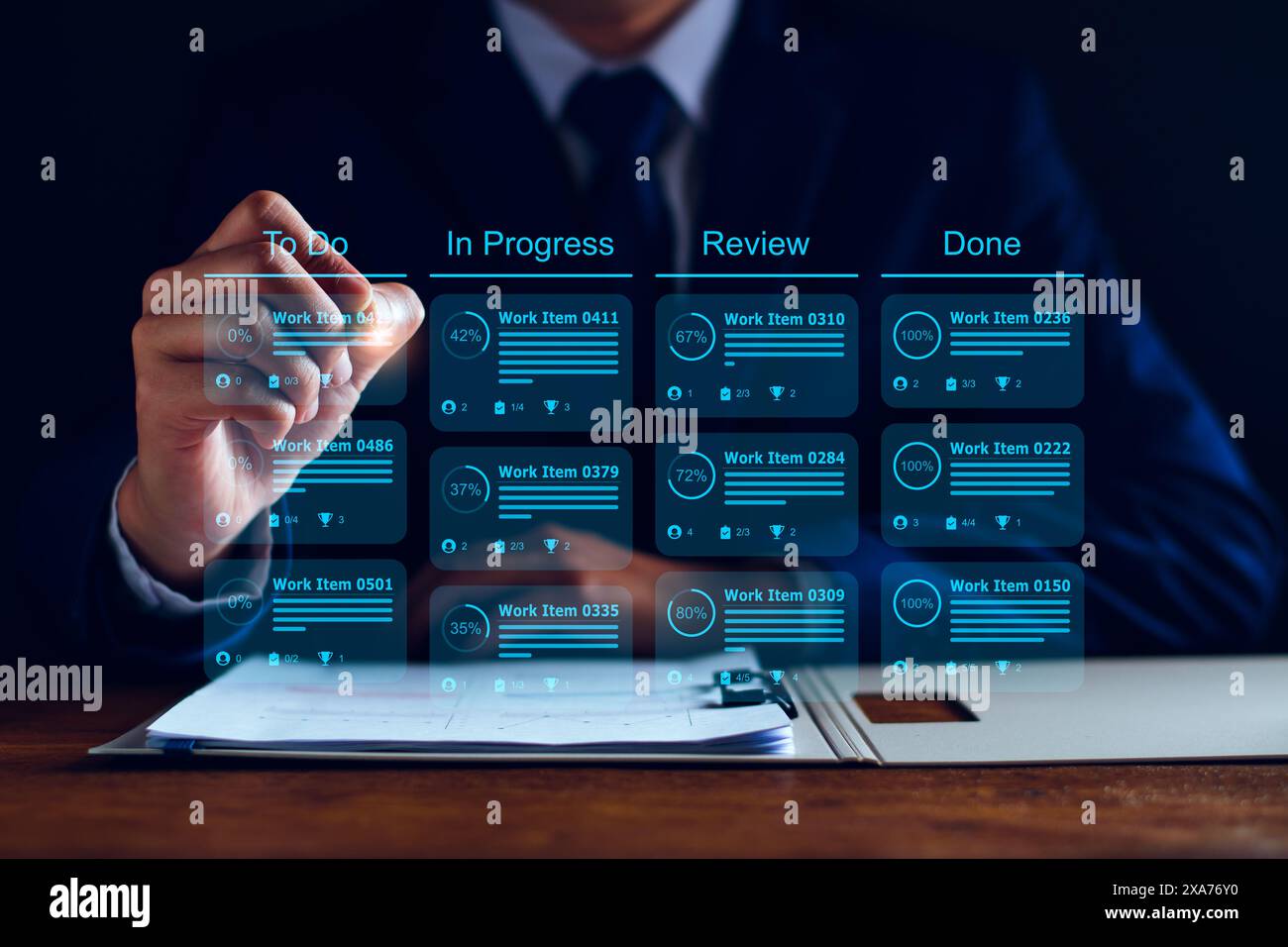 Agile software development or project management using kanban or scrum ...