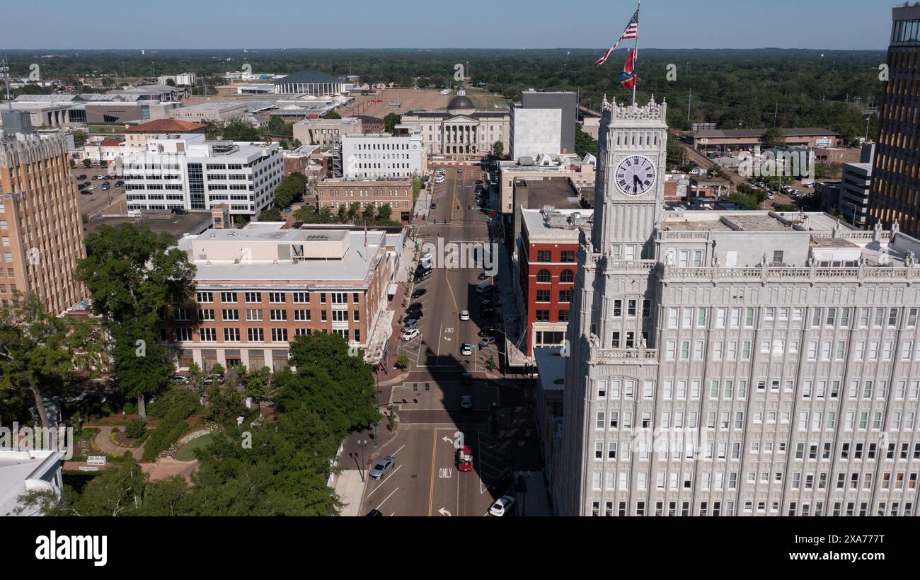 Jackson, Mississippi, USA - April 23, 2024: Afternoon light shines on ...