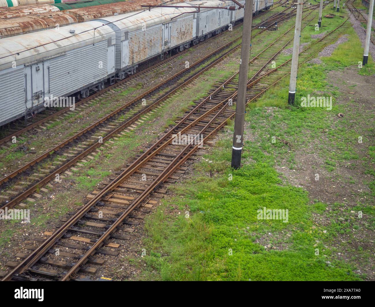 Railway concept .Railway Cargo transportation of railway carriages ...