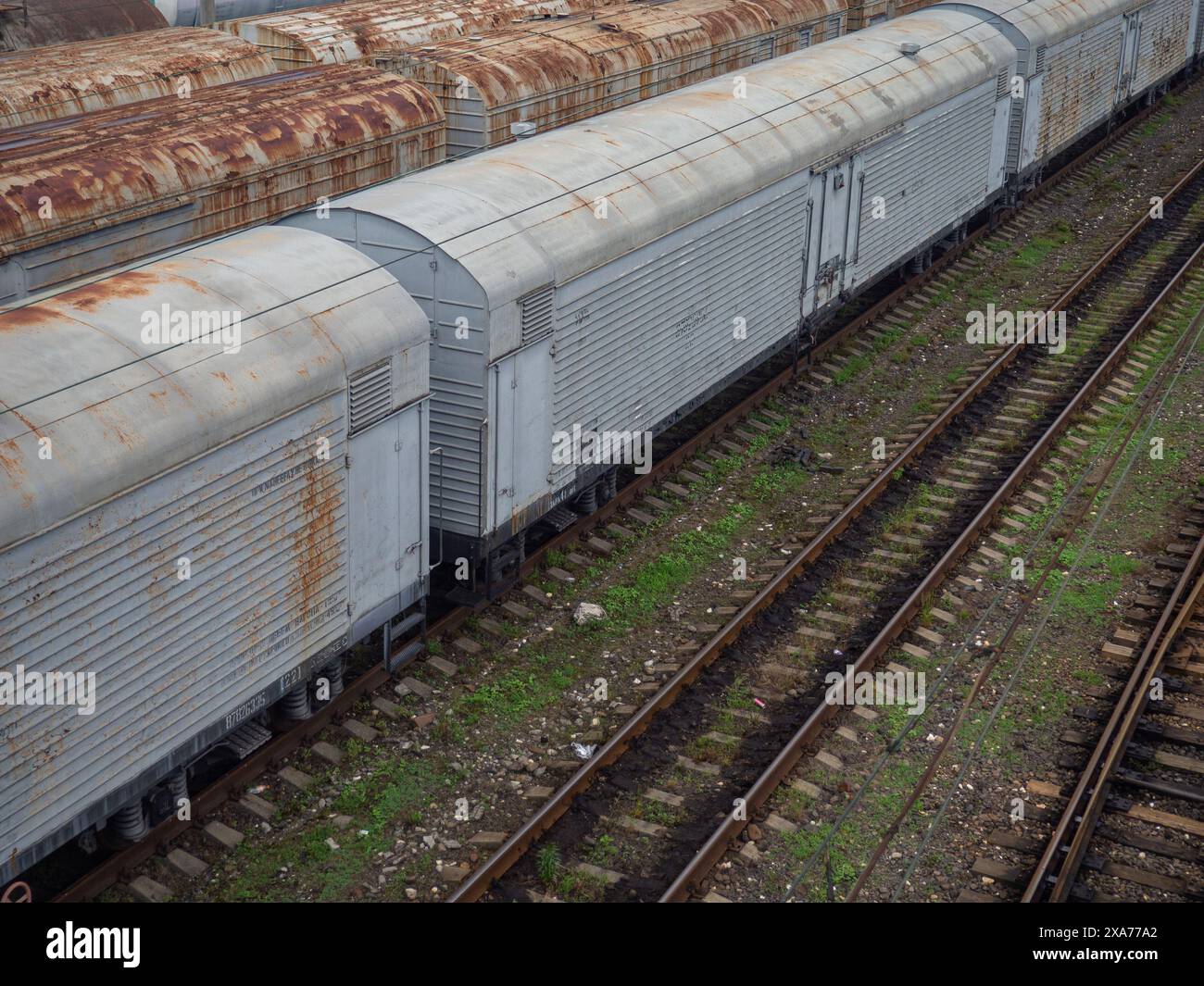 Railway concept .Railway Cargo transportation of railway carriages ...