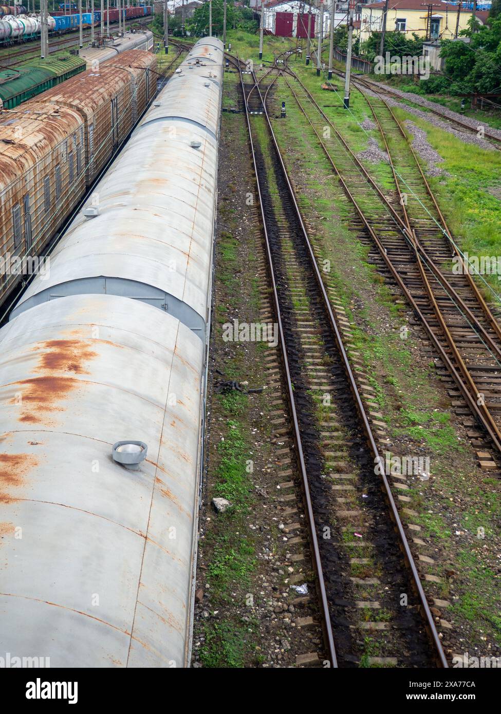 Railway concept .Railway Cargo transportation of railway carriages ...