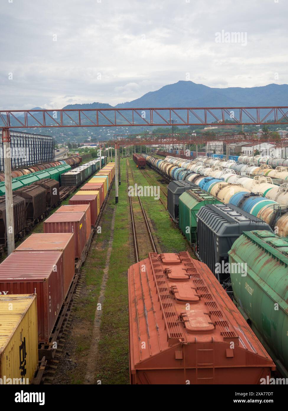 Railway concept .Railway Cargo transportation of railway carriages ...