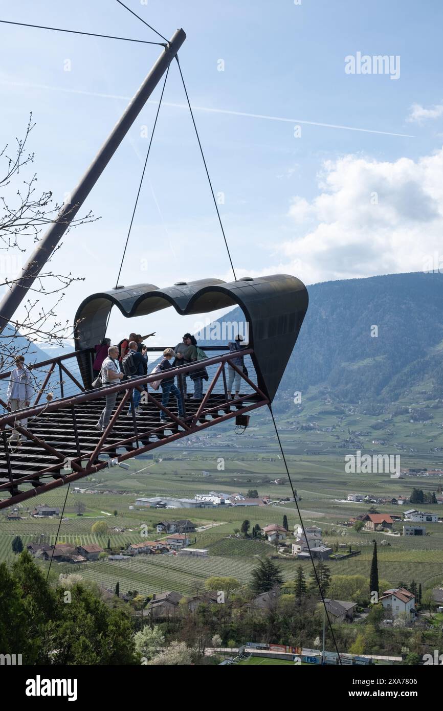 Viewing platform in the gardens of Trauttmansdorff Castle, Merano ...