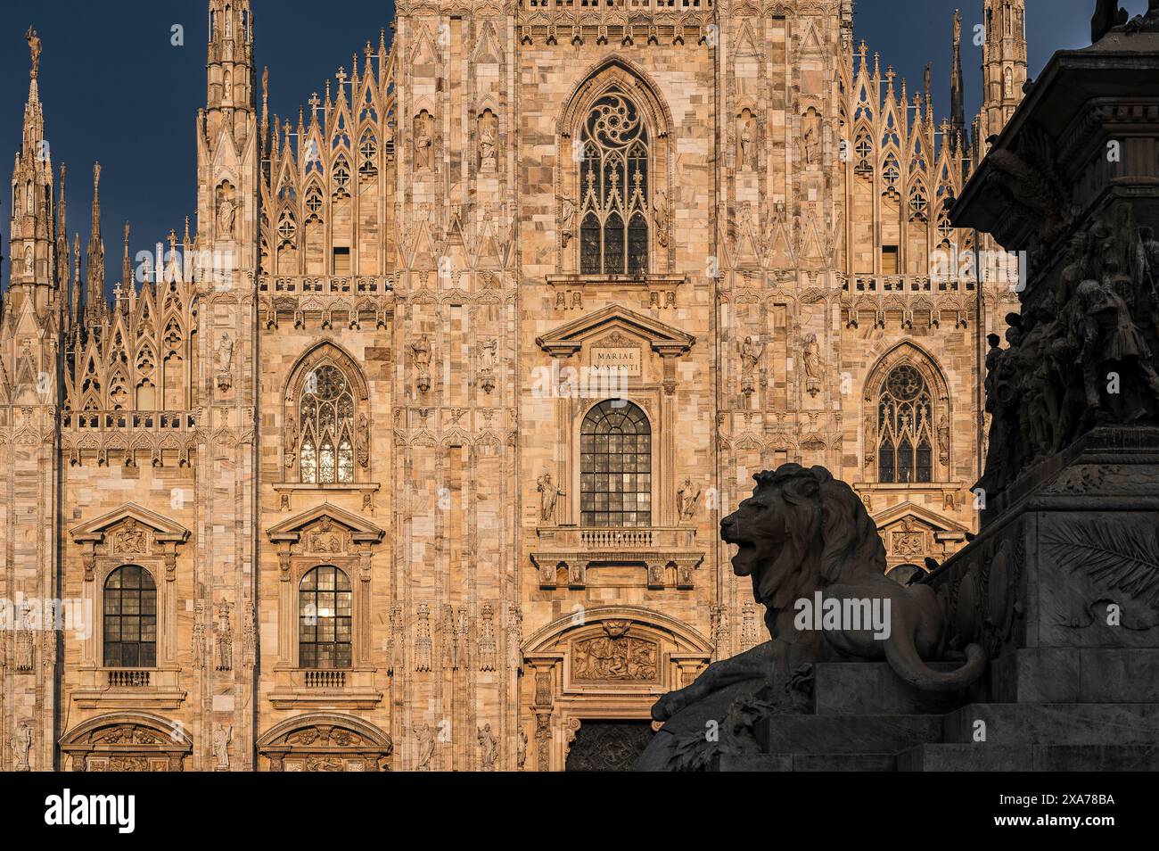 Piazza del Duomo with the cathedral and the equestrian statue of Victor ...