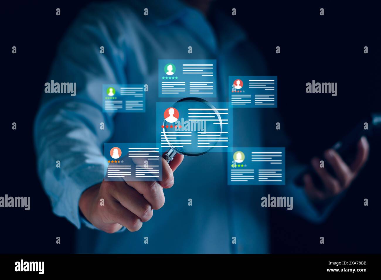 Human Resources. Manager looking candidate profile, effective ...