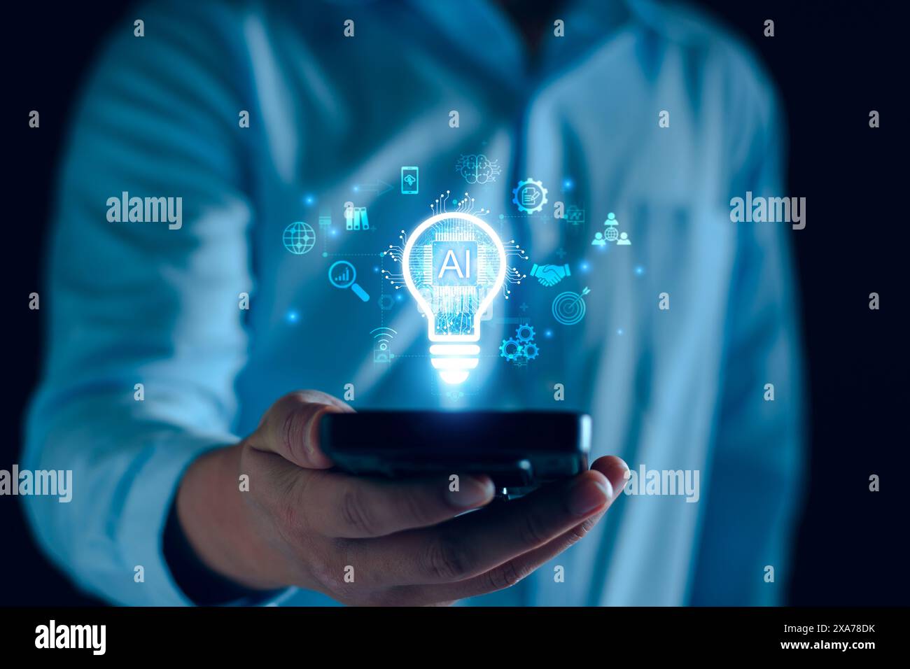 AI learning machine technology concept. AI development to help work, AI Learning and expert ...