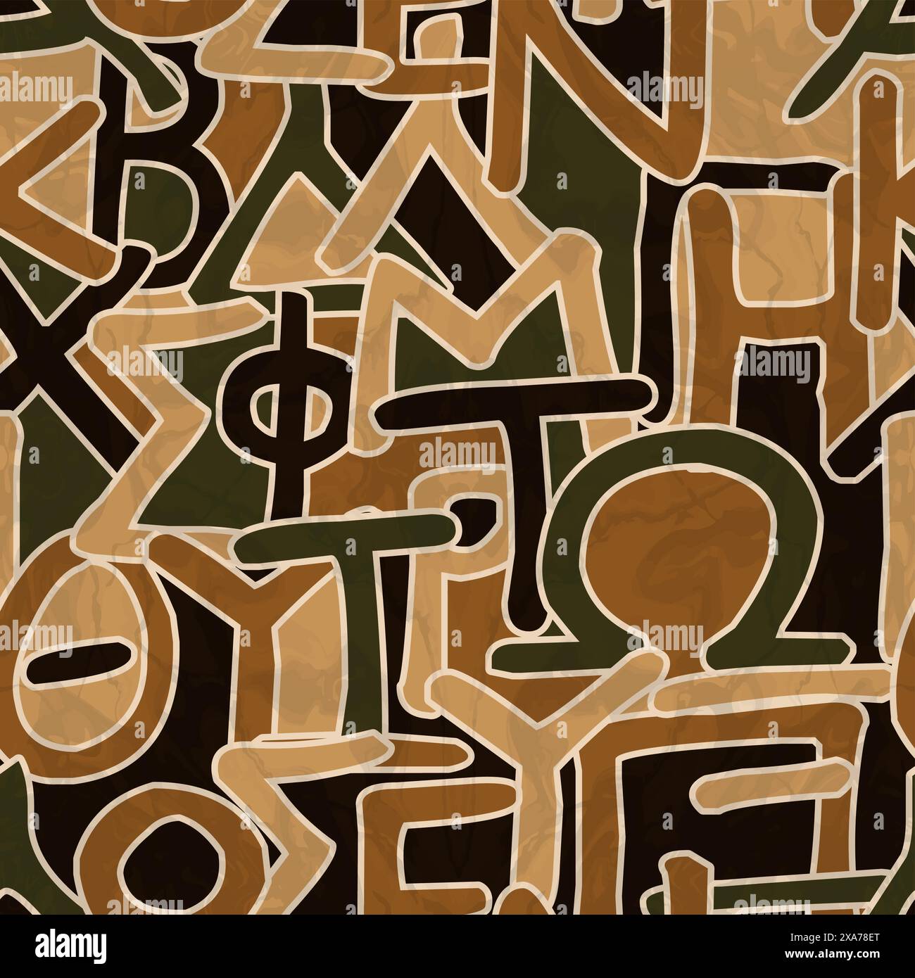 ancient greek culture alphabet old type seamless pattern with terra ...