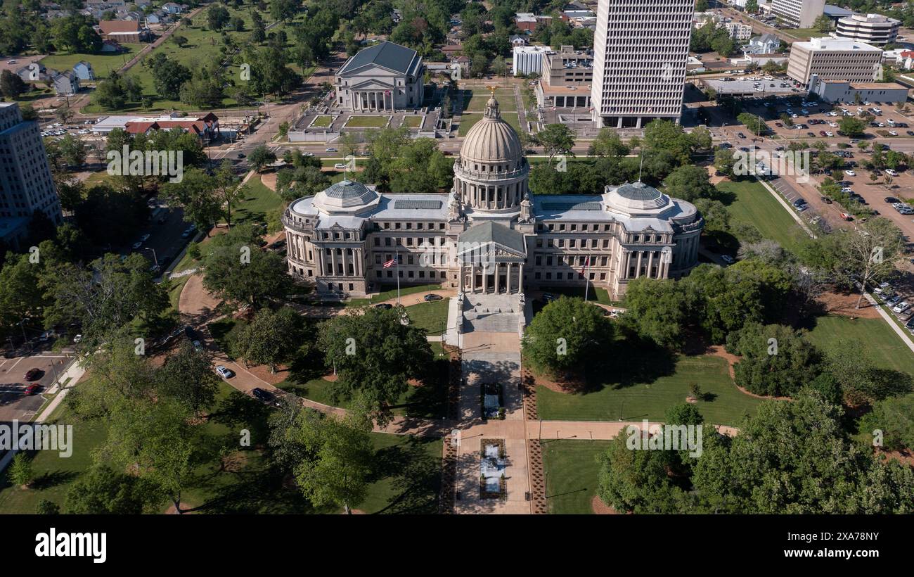 Jackson, Mississippi, USA - April 23, 2024: Afternoon light shines on ...