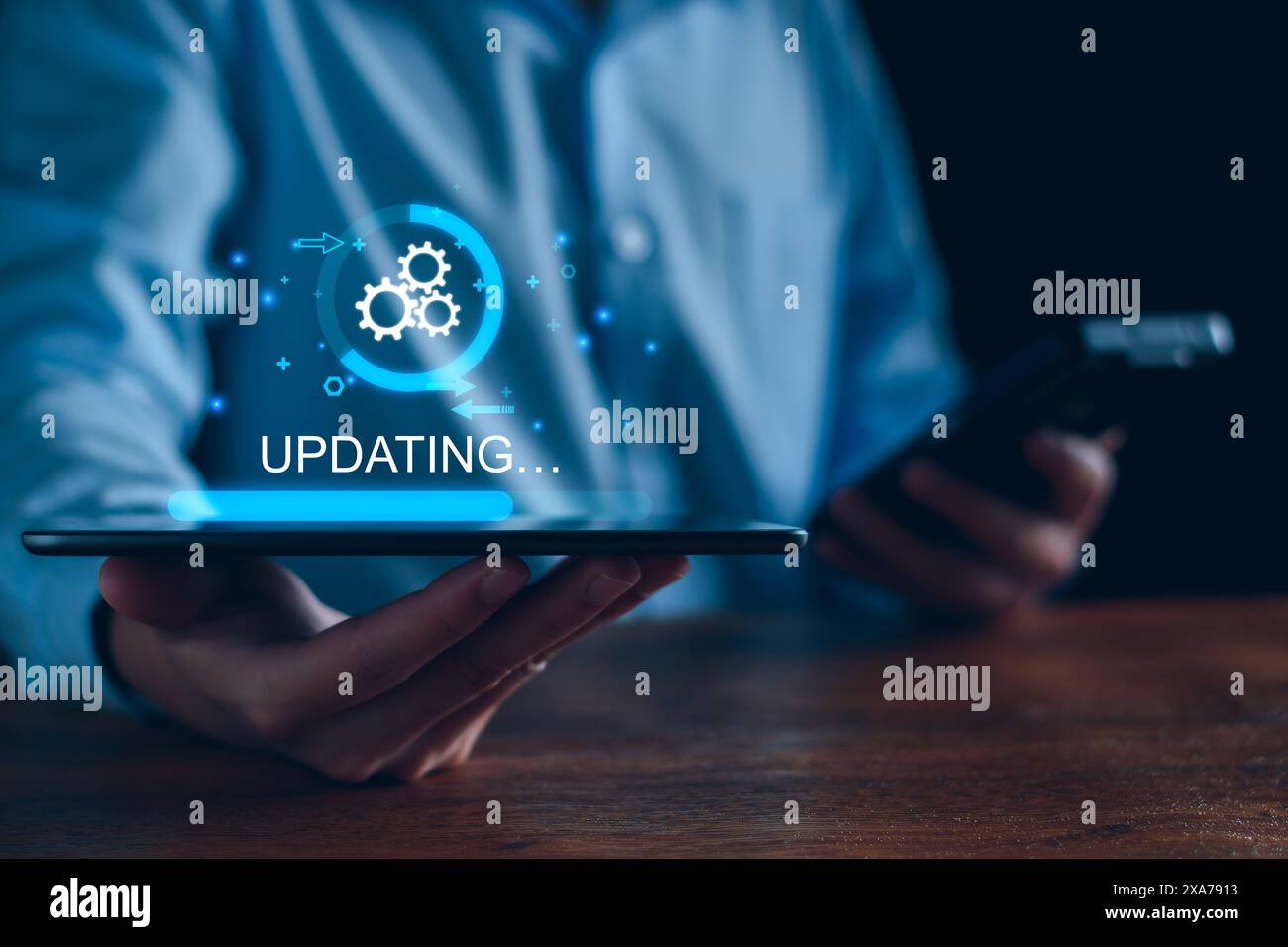 Operating system upgrade concept, installation app and software update process, modernize user ...
