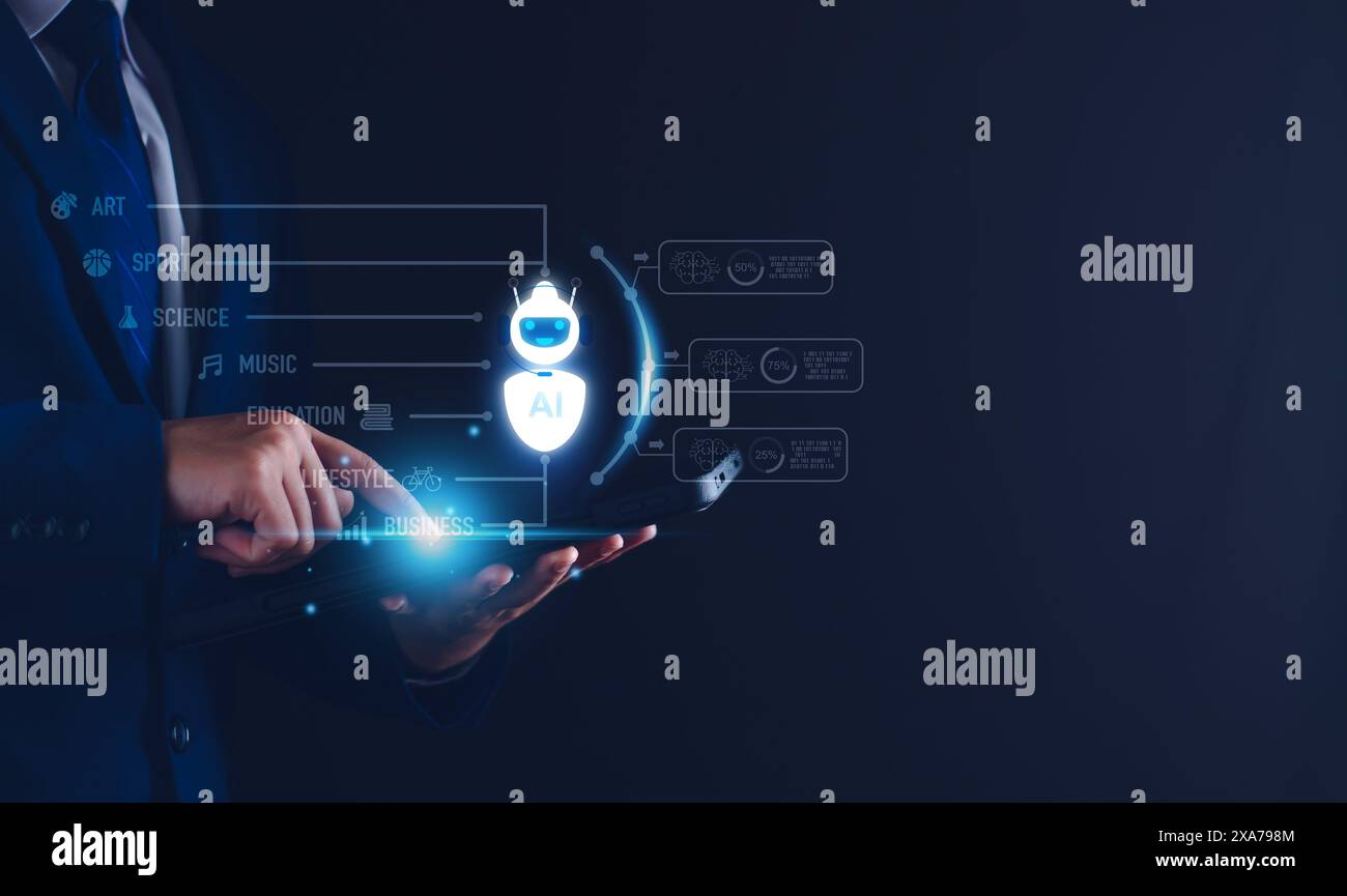 AI Learning and Artificial Intelligence Concept. AI technology in ...