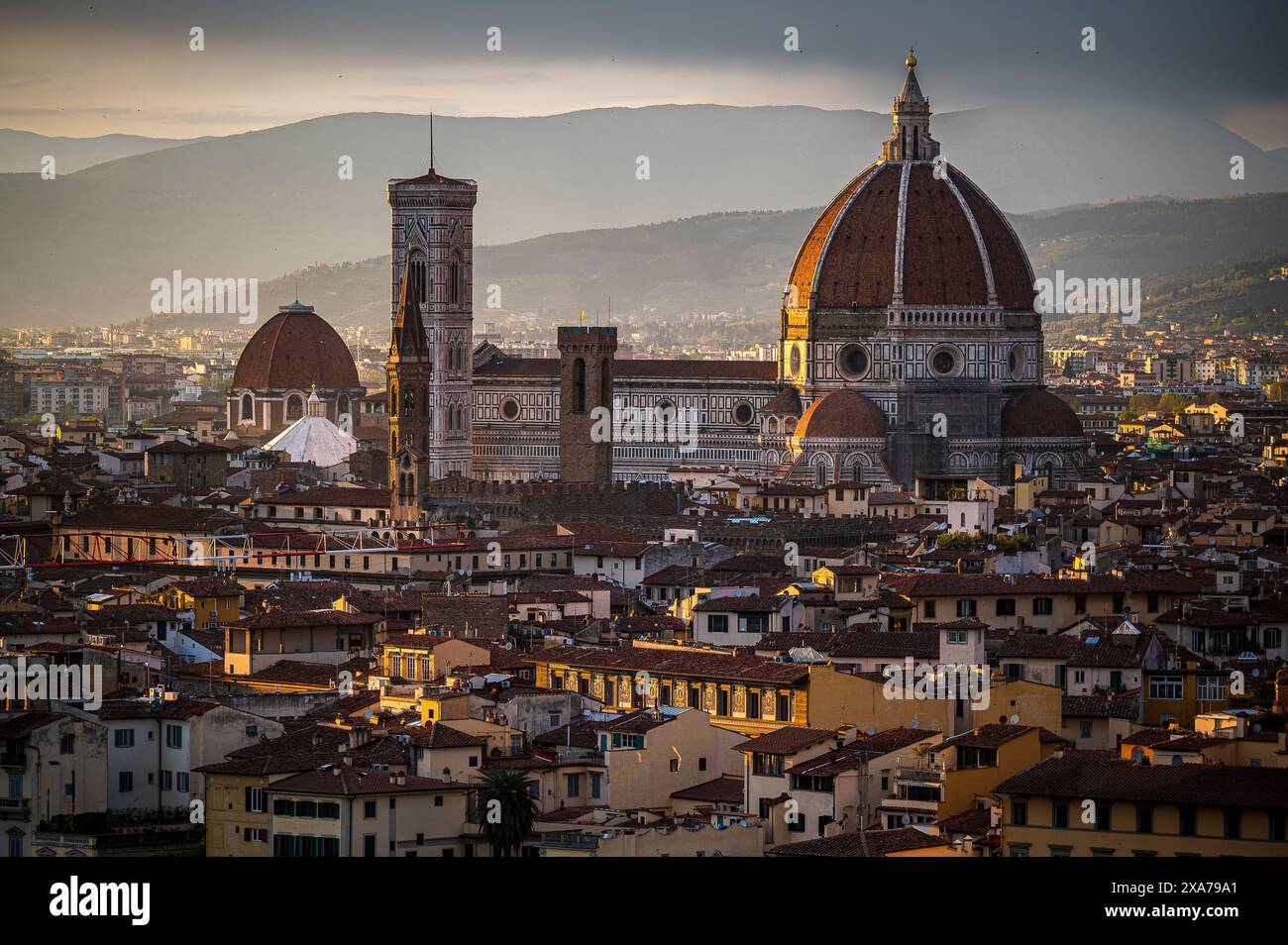 Panoramic view from Piazzale Michelangelo of the old town and the ...