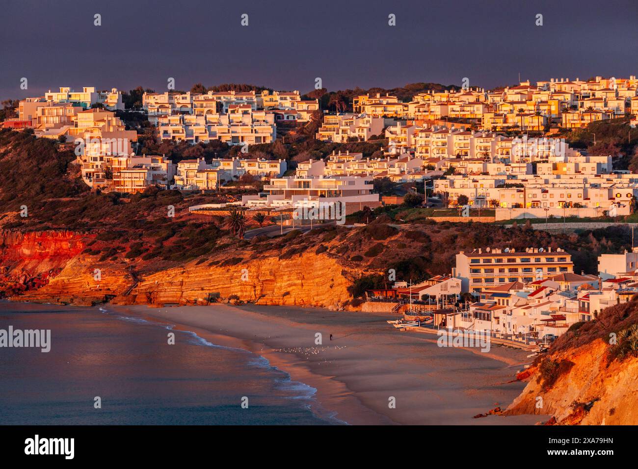 Europe, Portugal, Algarve, Selema village, sunset, Atlantic Stock Photo ...