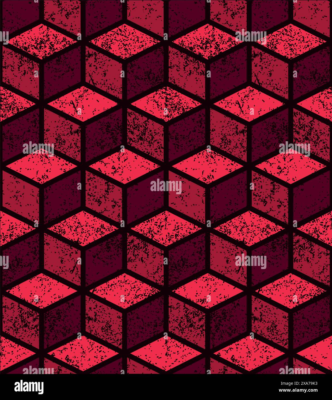 beautiful cube grid worn out effect seamless pattern with black ...