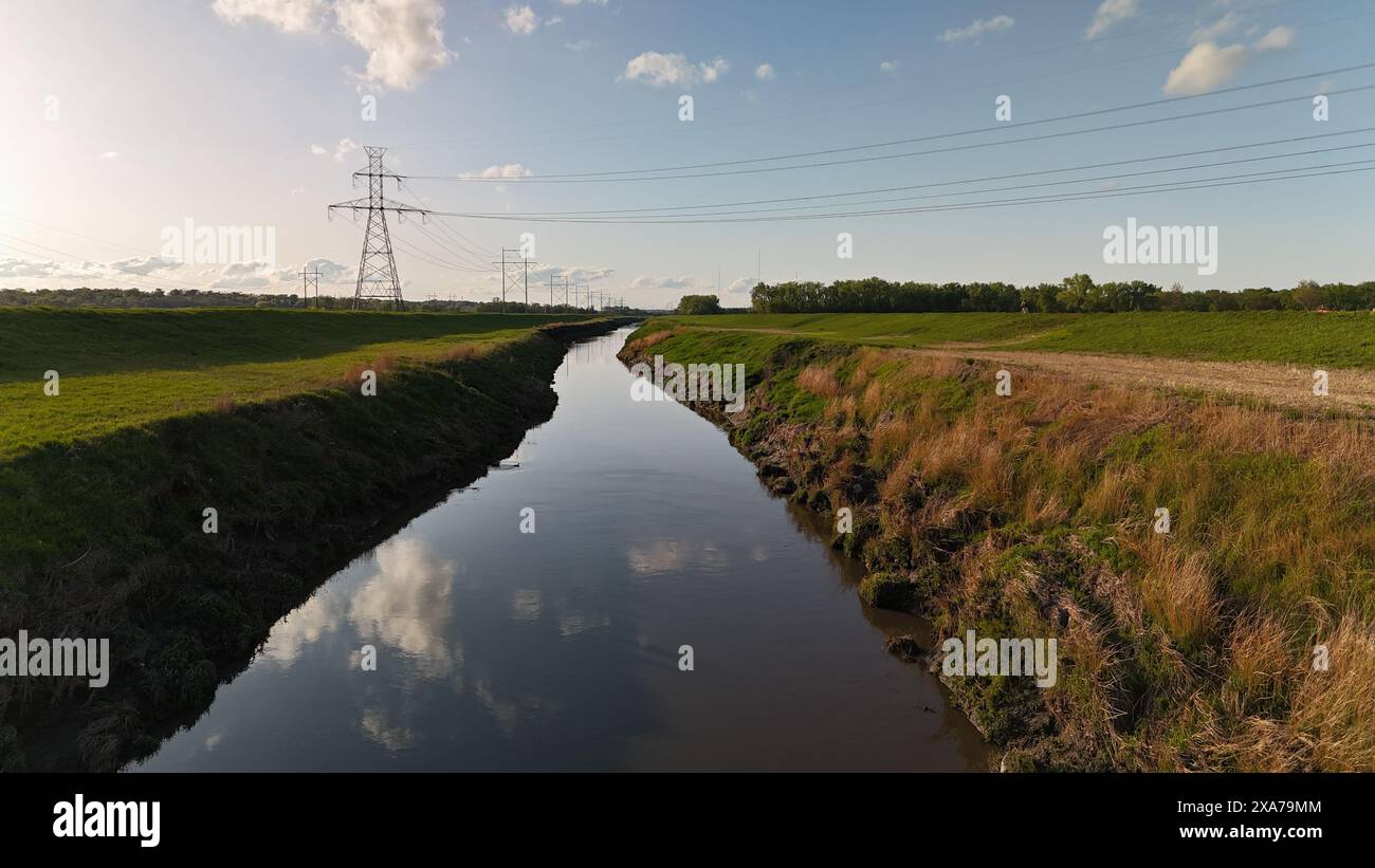 The Big Papillion Creek in Bellevue Nebraska taken in the evening Stock ...