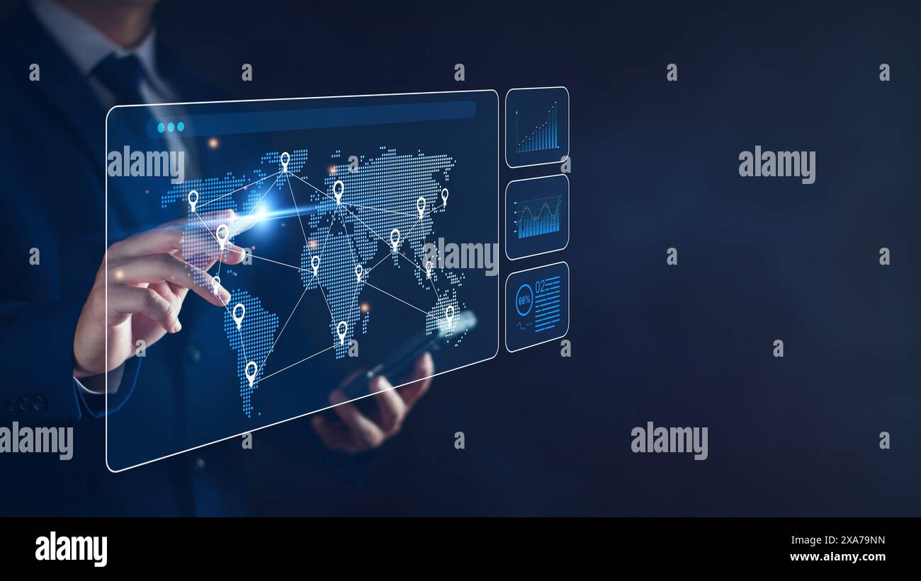 Logistics, Transportation and shipping management concept. businessman ...