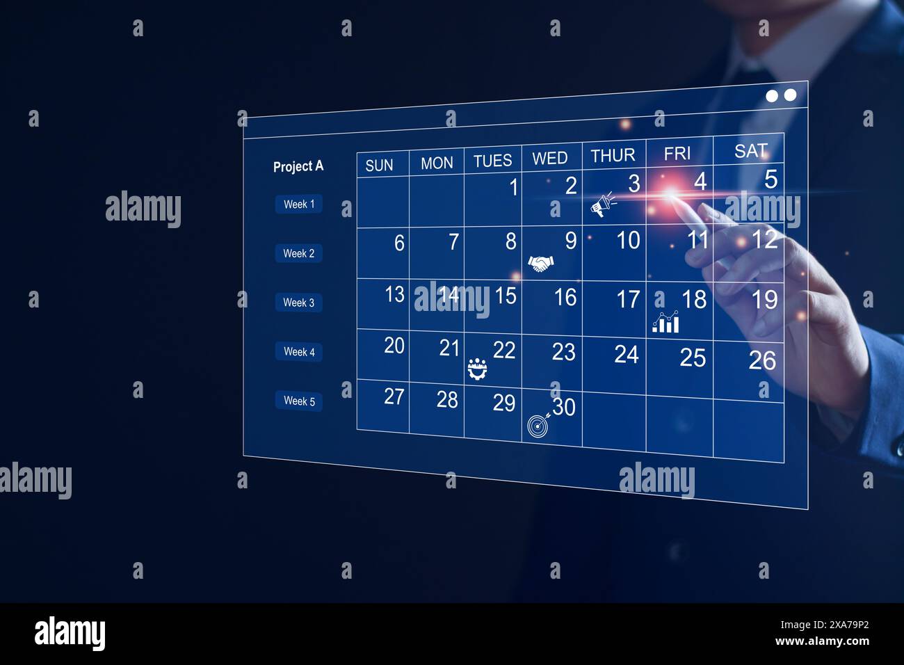 Work planning and business project management concept, virtual calendar ...