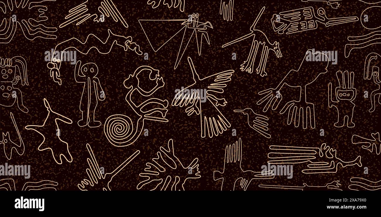 amazing world famous peruvian ancient indigenous nazca lines seamless ...