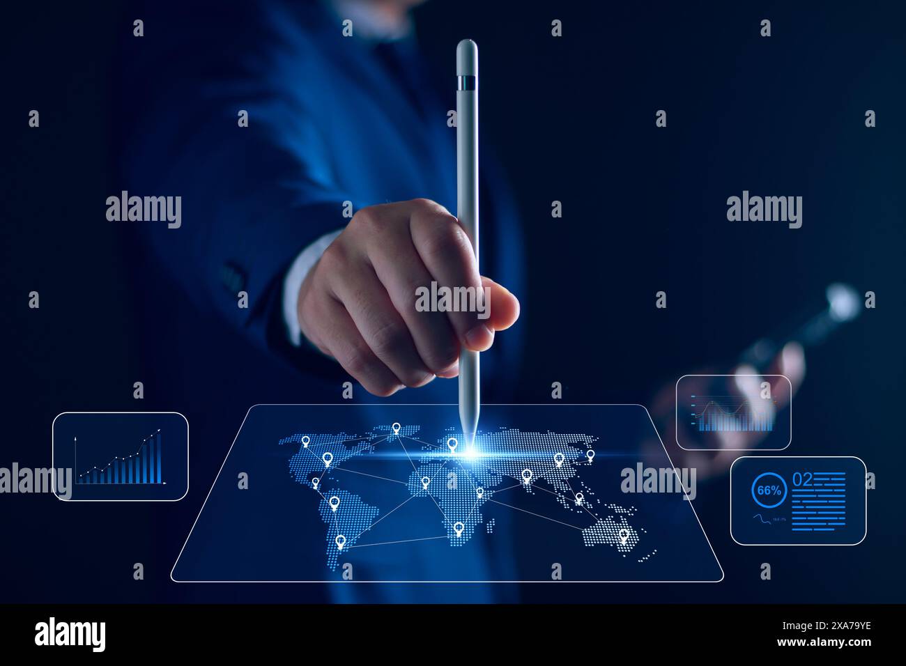 Logistics, Transportation and shipping management concept. businessman ...