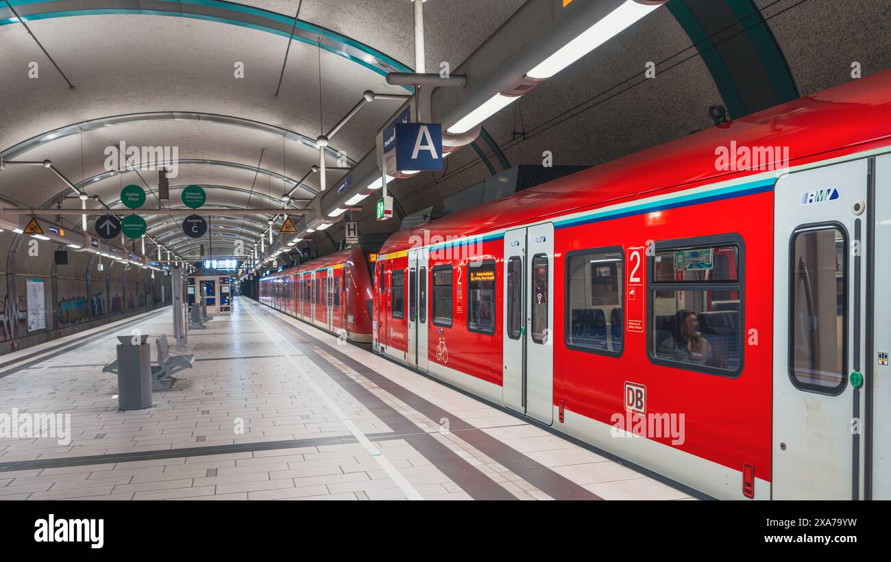Deutsche Bahn regional train at the subway station Kaiserlei in ...