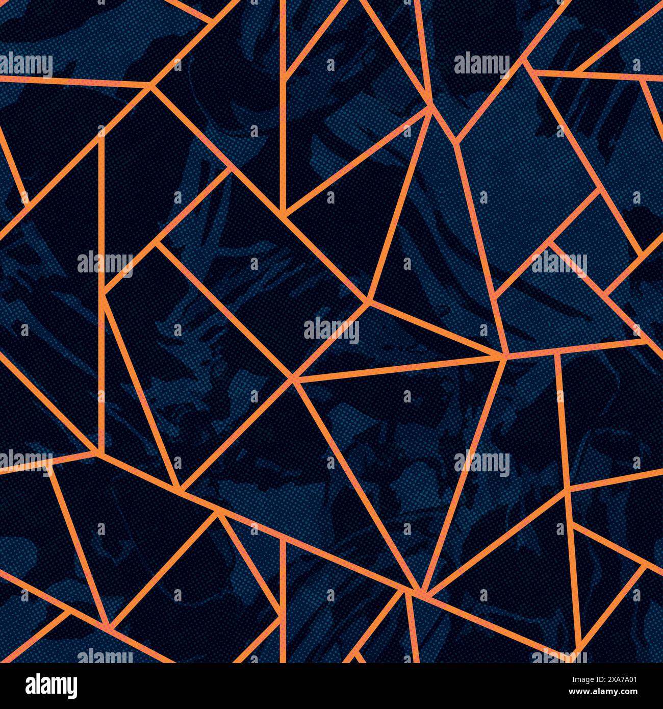 Modern geometric golden triangle grid with zig zag art and blue marble ...