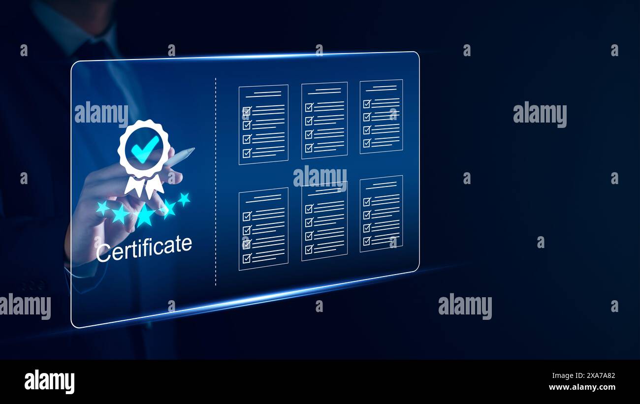 Quality Assurance Concept. Business people show high quality assurance ...