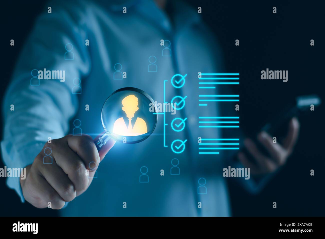 Human Resources. Manager looking candidate profile, effective ...