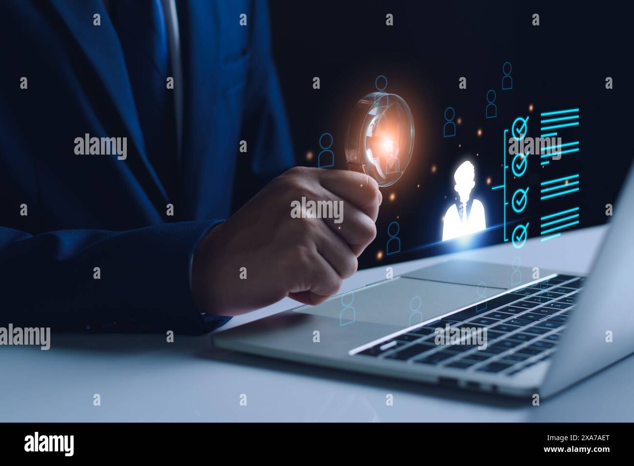 Human Resources. Manager looking candidate profile, effective ...