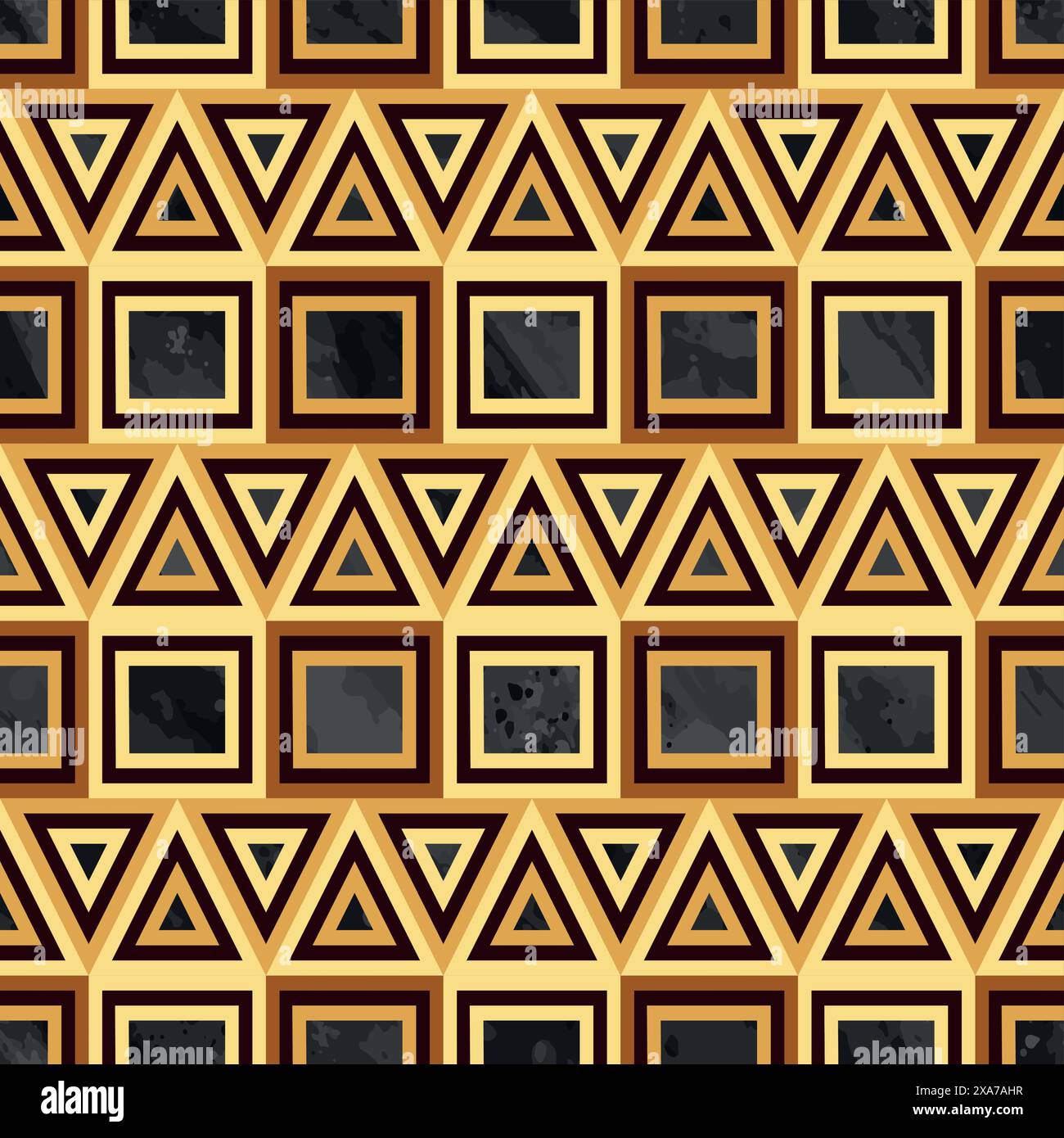 Brown and yellow geometric square and triangles based on indigenous art ...