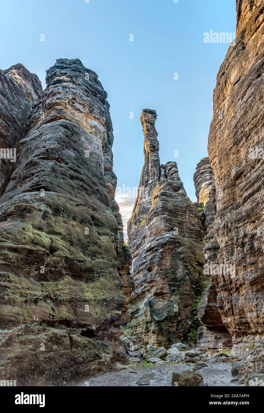 Hercules Pillars in Bielatal, Saxon Switzerland, Saxony, Germany Stock ...